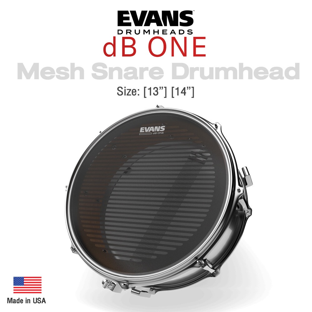 Evans™ dB ONE Mesh Snare Drumhead หนังกลองสแนร์ ลดเสียงตี หนังตาข่าย 2 ...
