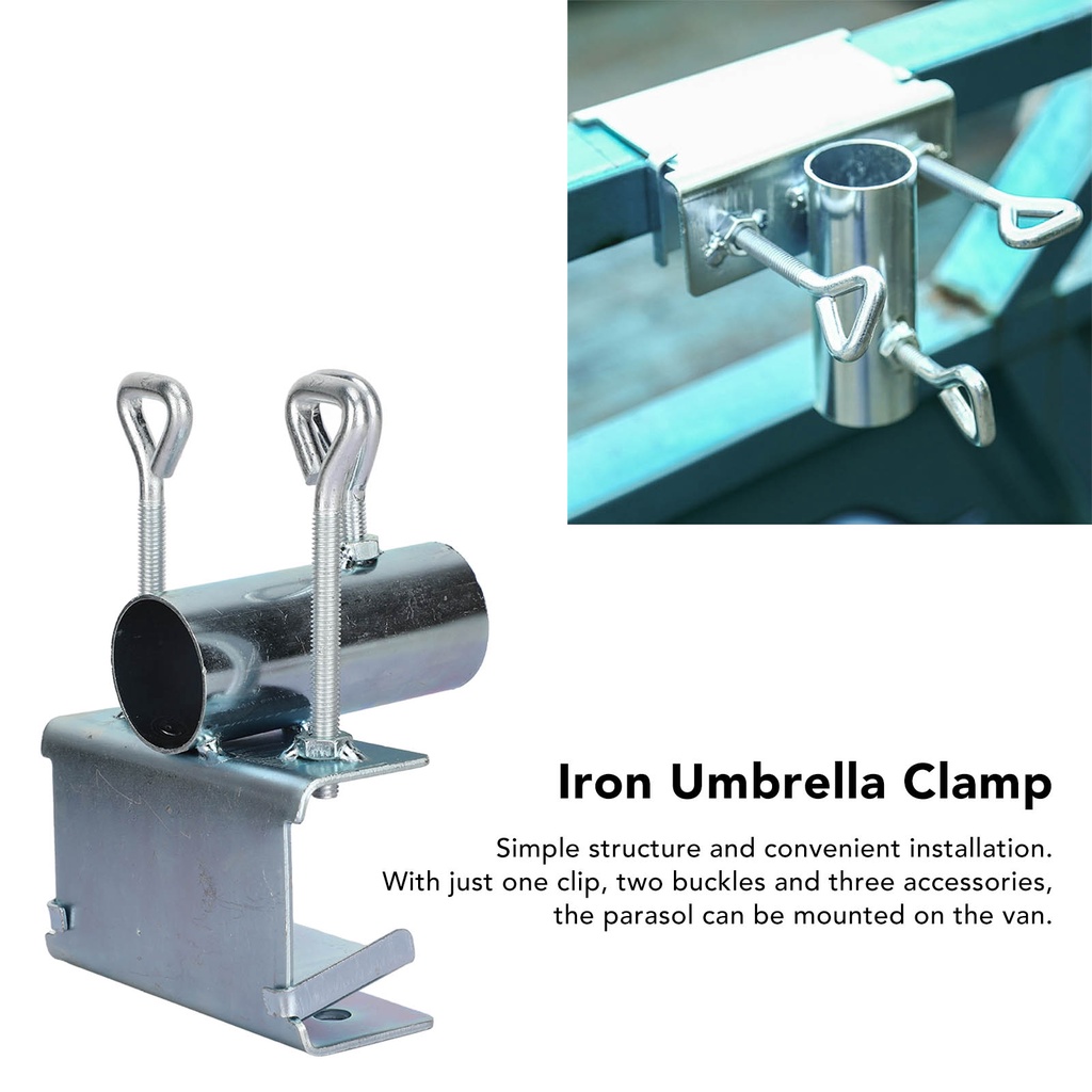 Family Shorage Sun Umbrella Mounting Clip Iron Parasol Fixing Clamp ...