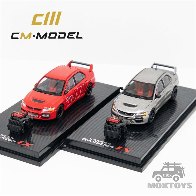 Cm โมเดลรถยนต์ Lancer Evo IX Metallic Gray Ralliart Red ขนาด 1:64 พร้อม ...