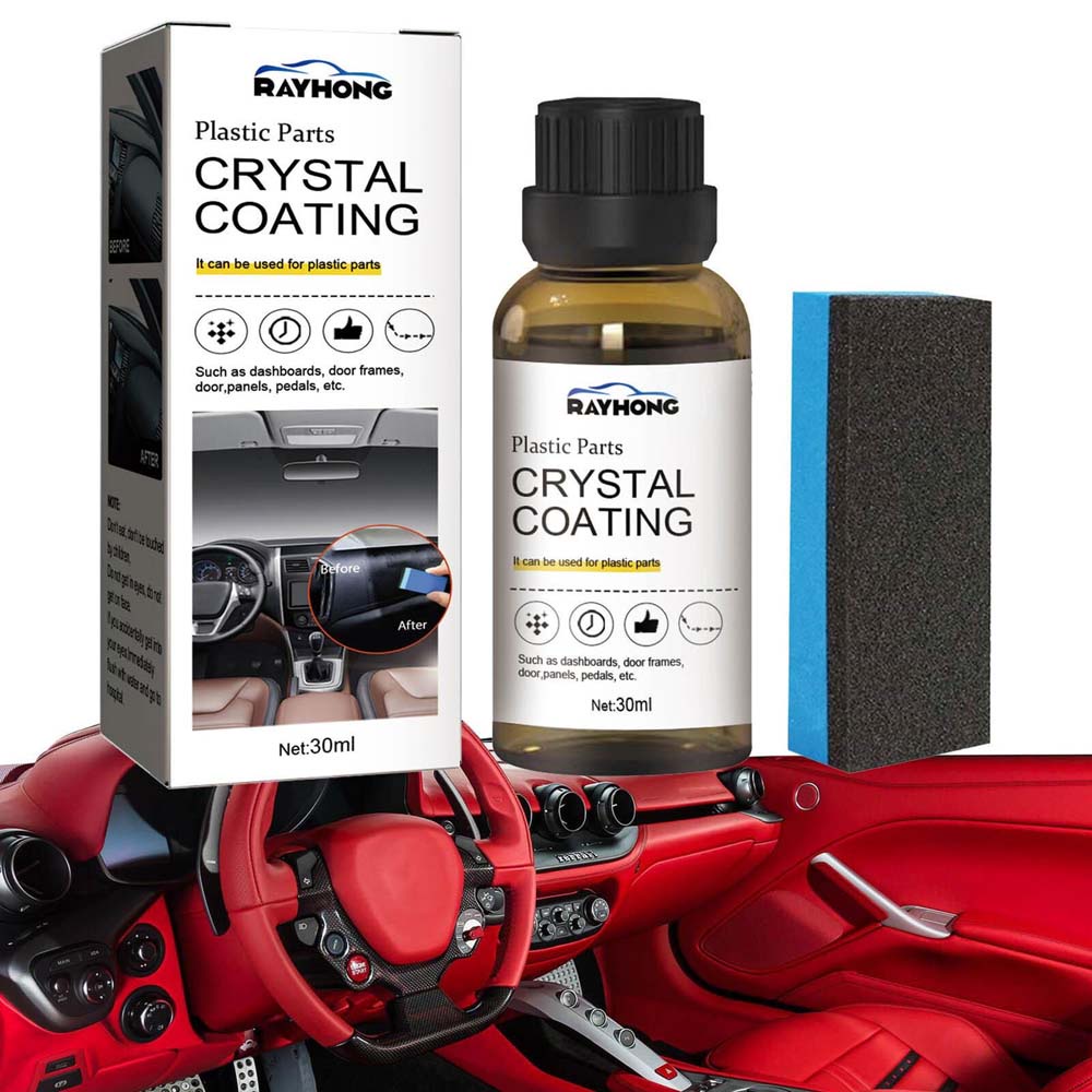 Rayhong car interior plastic renovation coating (30ml+sponge) plastic parts crystal coating ...