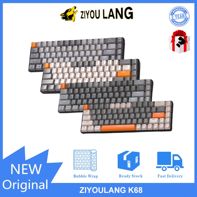 Ziyoulang K68 คีย์บอร์ดเมคคานิคอล โหมดคู่ 68 คีย์ | Shopee Thailand