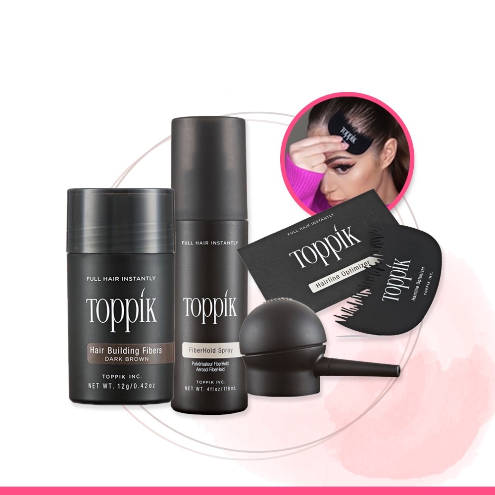 Toppik Hair Loss Building Fibers+Applicator Spray Hairline Optimizer 27.5g Toppik Natural Hair ...