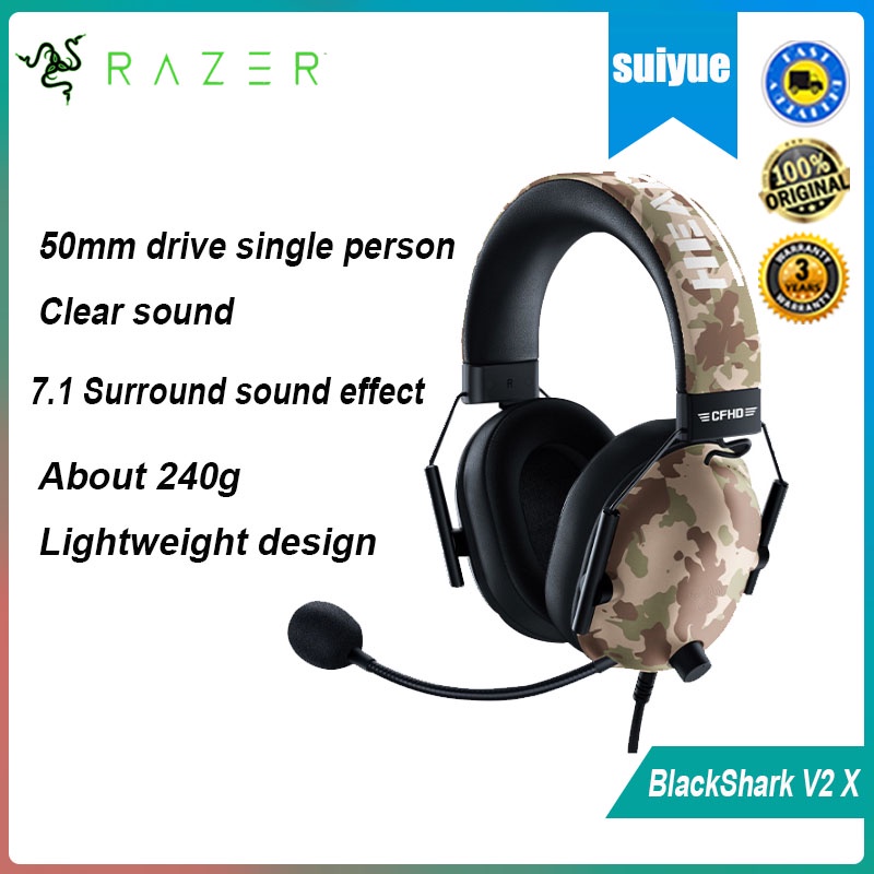 Razer BlackShark V2 X CFHD ชุดหูฟังไมโครโฟน สําหรับเล่นเกม esports ...