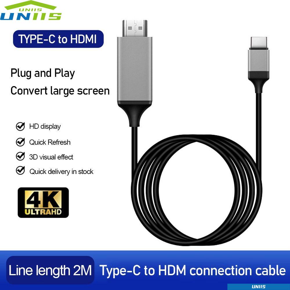 Uniis สายเคเบิล Type-C เป็น HDMI Plug and Play 1080P 4K HD สําหรับแล็ป ...