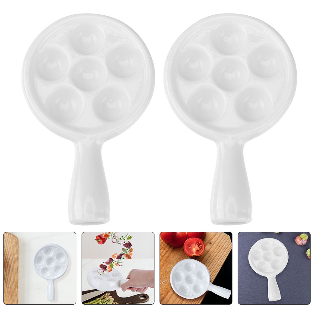 Escargot Plate Dish Snail Oyster Pan Baking Serving Plates Tray Ceramic ...