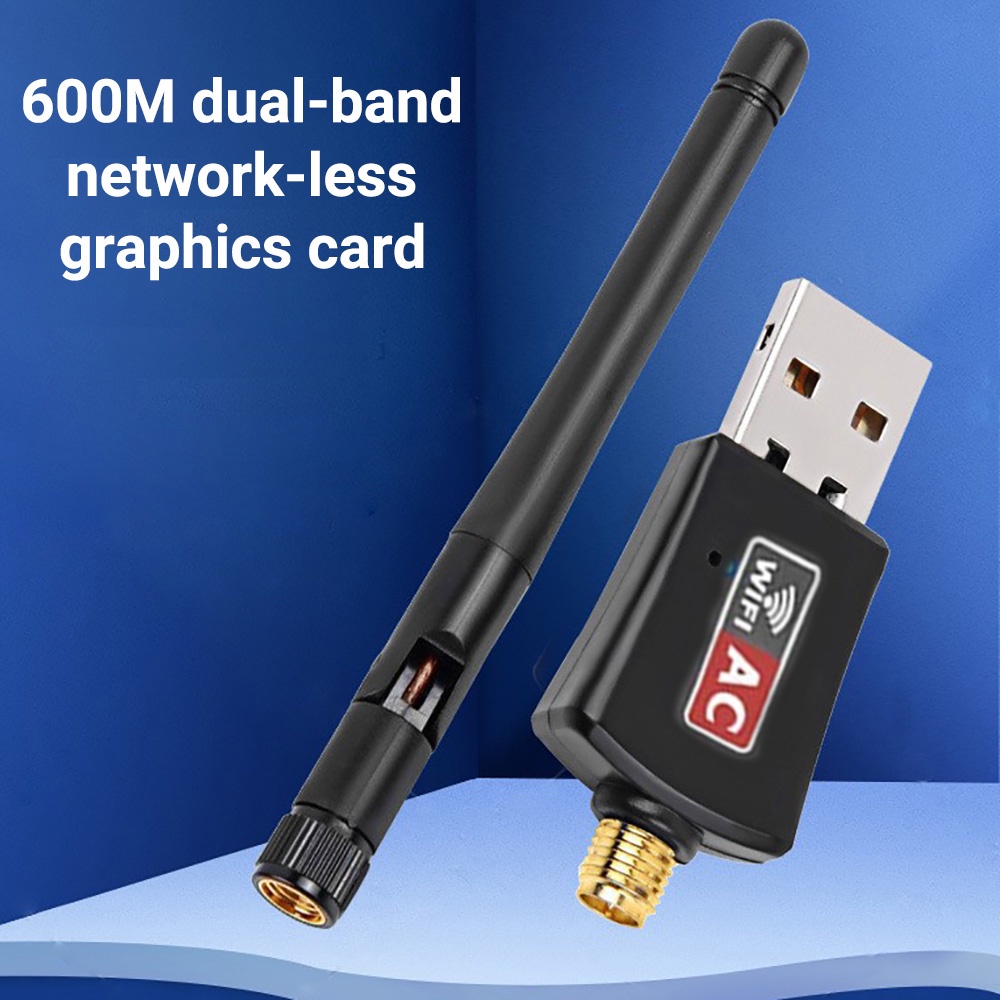 ตัวรับสัญญาณ WIFI USB 5.0GHz / 600Mbps รองรับสัญญาณ 2.4G +5.0G การ์ดเครือข่ายไร้สาย USB ความถี่ ...