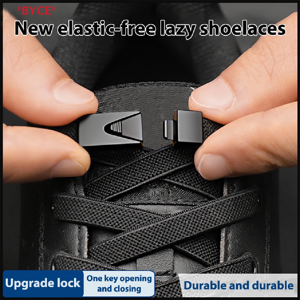 Byce> ใหม่ เชือกผูกรองเท้า แบบกดล็อก ยืดหยุ่น ไม่ผูก 1 คู่ | Shopee ...