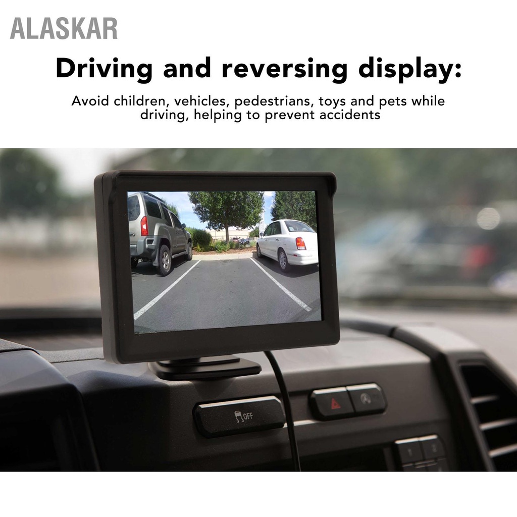 ALASKAR 5in 720p HD กล้องสำรองตรวจสอบกล้องถอยหลังสำหรับรถกระบะรถพ่วง RV ...