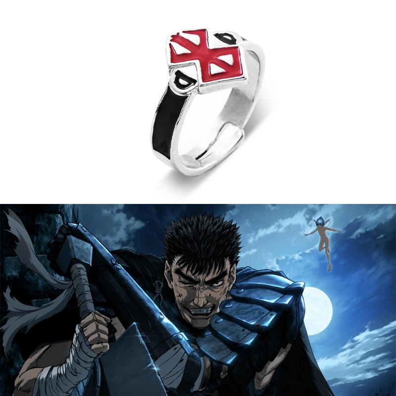 แหวนโลหะ รูปการ์ตูนอนิเมะ Berserk Rings Woman Guts สีเงิน เหมาะกับ ...
