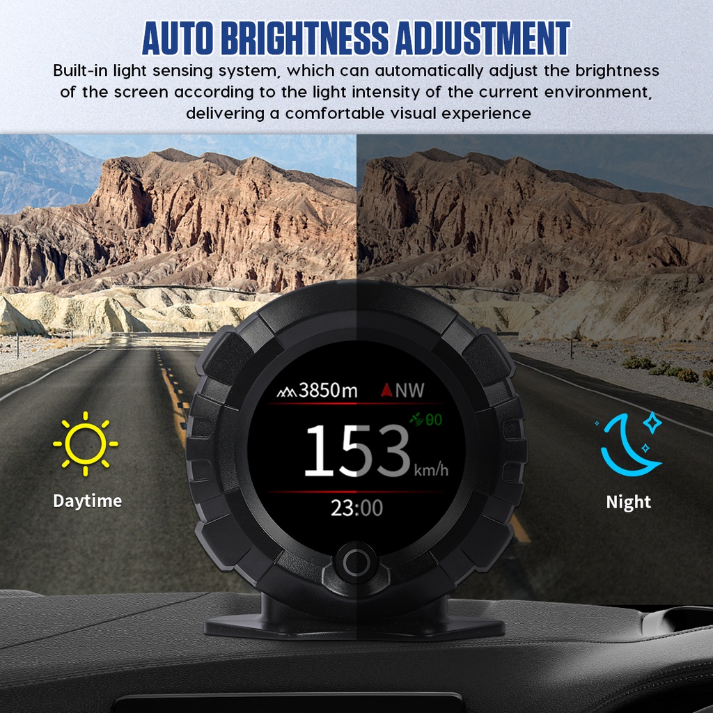 MRCARTOOL M96 HUD OBD2 + GPS รถเครื่องวัดมุมเอียงแบบดิจิตอล Pitch Slope Angle Meter อุปกรณ์เสริม ...