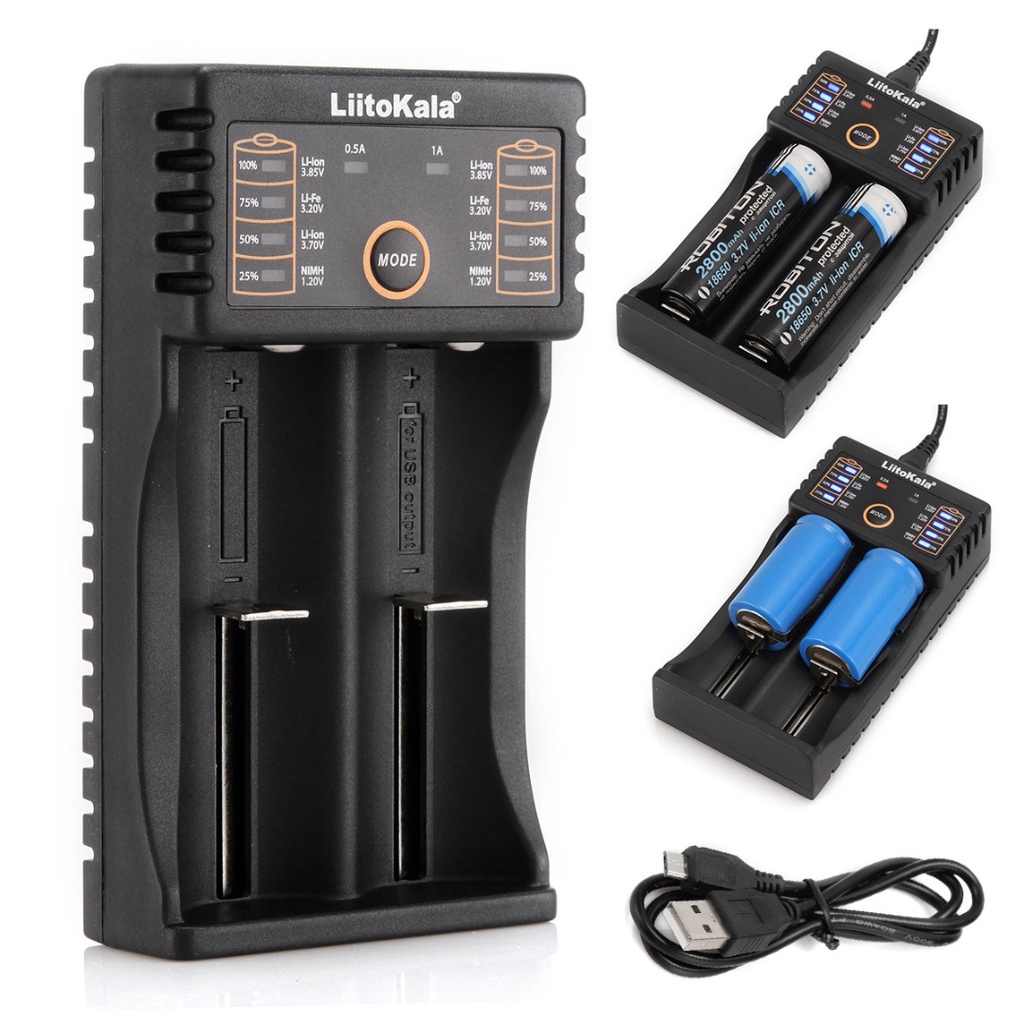 Liitokala Lii-202 ที่ชาร์จแบตเตอรี่ USB 2 ช่อง สําหรับแบตเตอรี่ Ni-MH ...