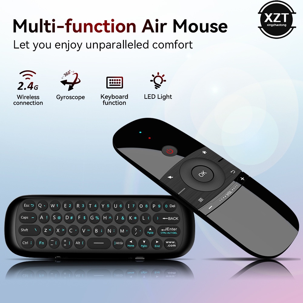 W1 Fly Air Mouse 2.4GHz คีย์บอร์ดไร้สาย และเมาส์ แบบชาร์จไฟได้ ไจโรสโคป ...