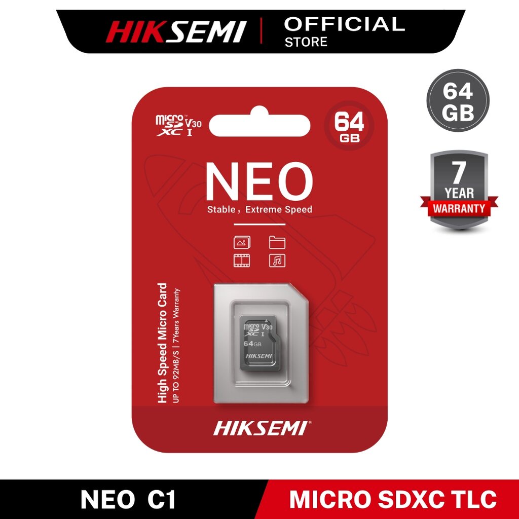 HIKSEMI NEO TF 64GB HIGH SPEED MICRO CARD CLASS 10 WARRANTY 7 YEARS | Shopee Thailand