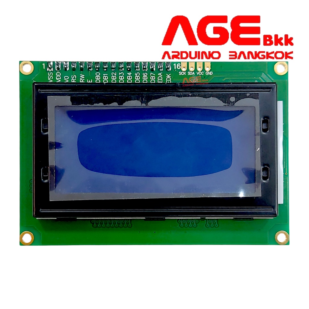 LCD 1604 Module จอแสดงผล LCD 16x4 ขนาด 16 ตัวอักษร 4 บรรทัด สีน้ำเงิน ...