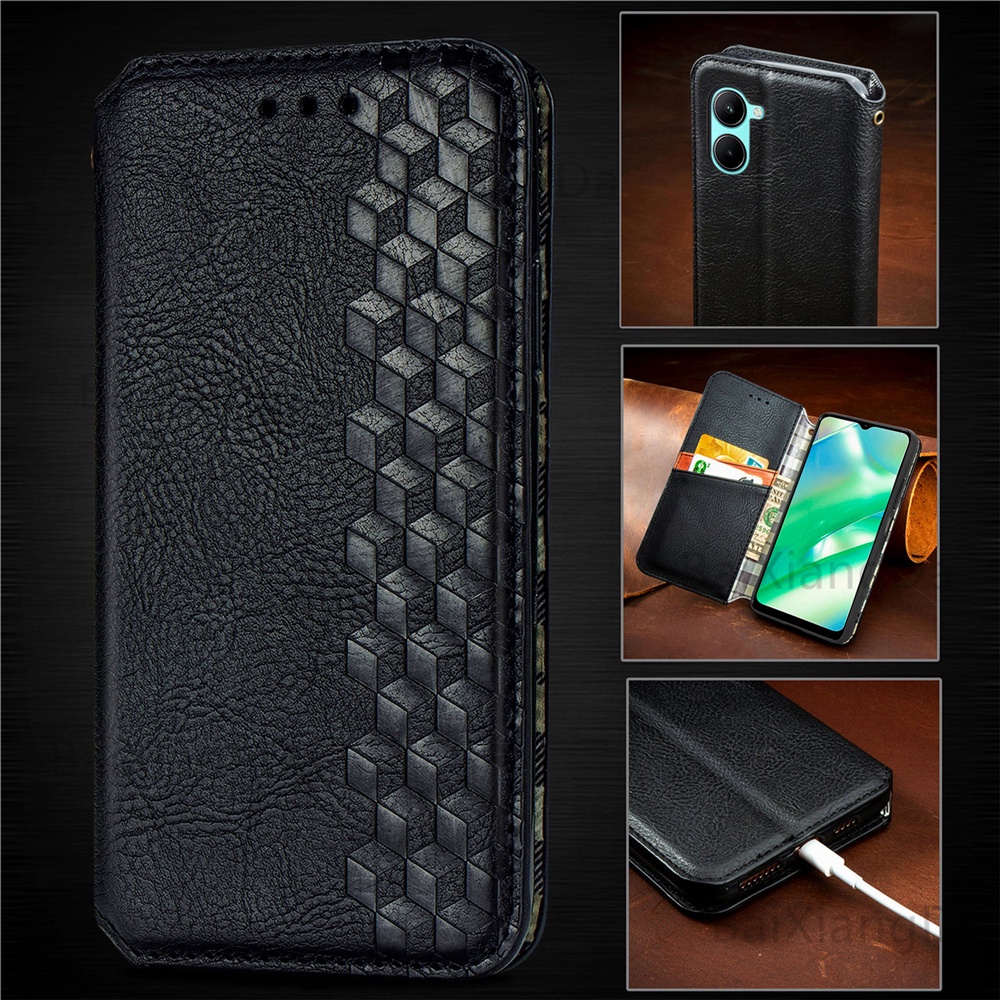 เคสโทรศัพท์หนัง ฝาพับแม่เหล็ก กันกระแทก พร้อมช่องใส่บัตร และขาตั้ง ...