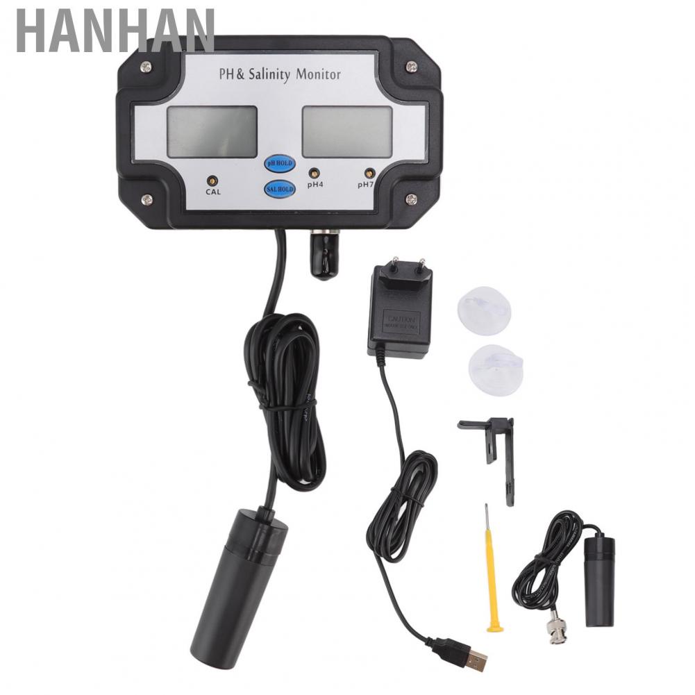 Hanhan Digital Water Quality Meter Compact Small PH Salinity 2 in 1 ...