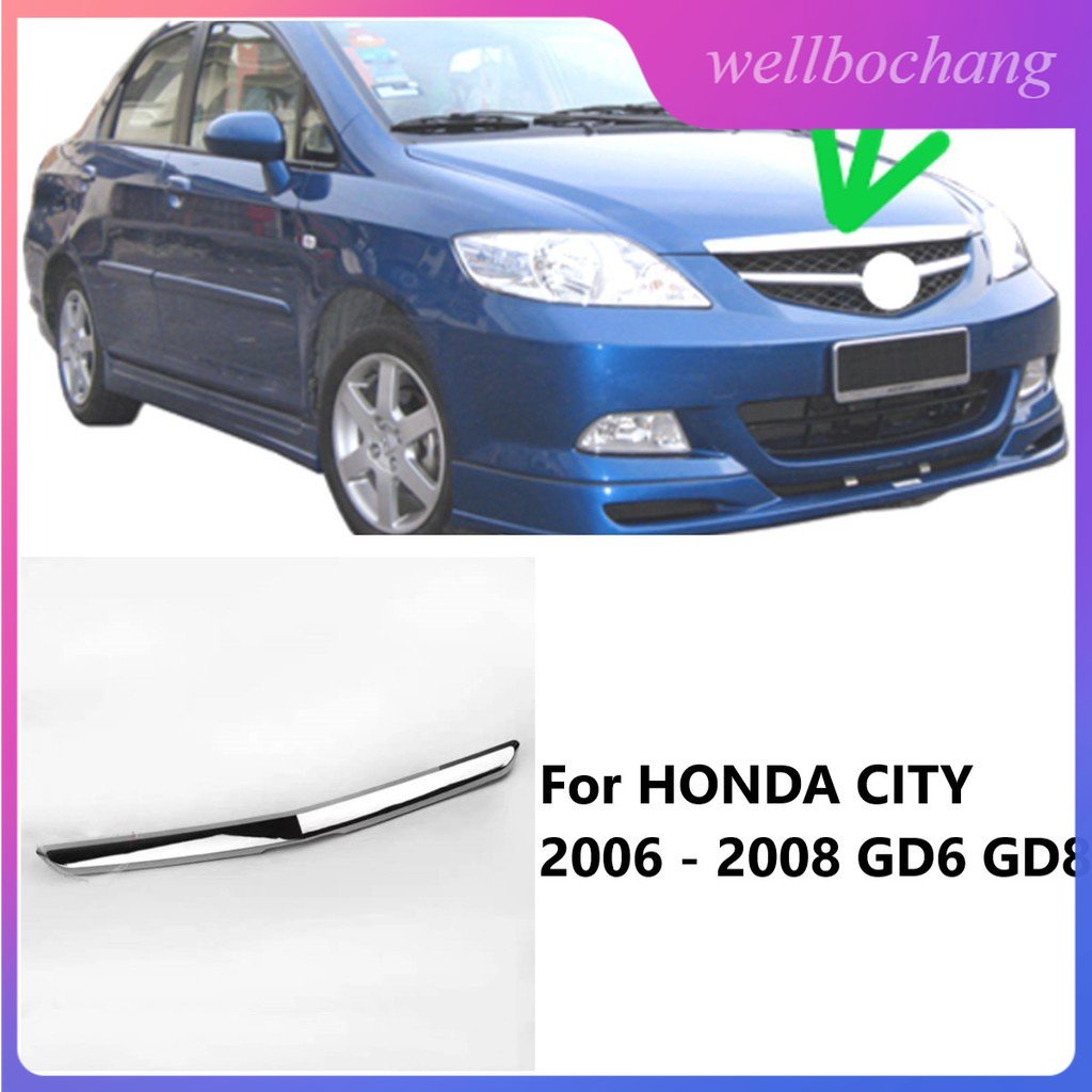 กระจังหน้าอัตโนมัติ Chrome Bonnet Moulding สําหรับ HONDA CITY 2003 2004 2005 2006 2007 2008 GD6 ...