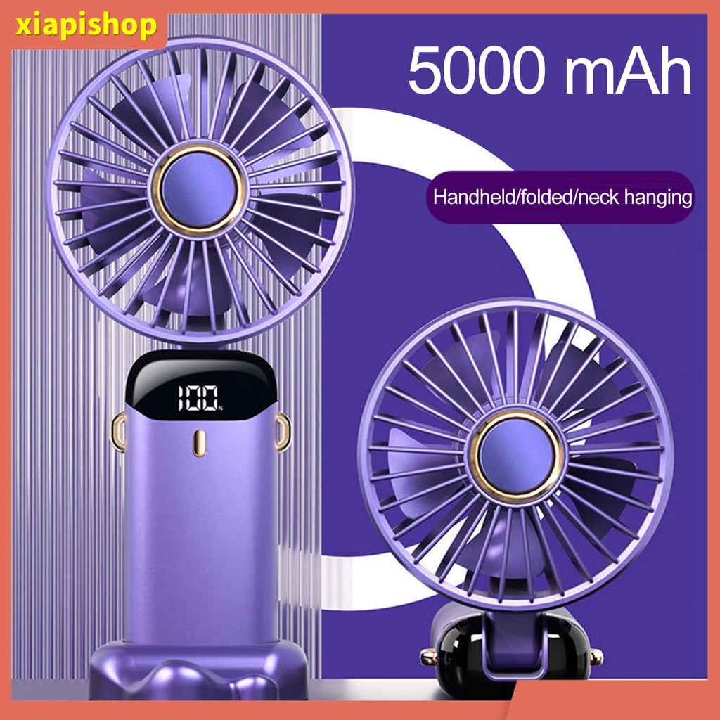 {XIAPI} พัดลมดิจิทัล 90 องศา 5 เกียร์ 5000mAh พับได้ หน้าจอดิจิทัล 1 ...