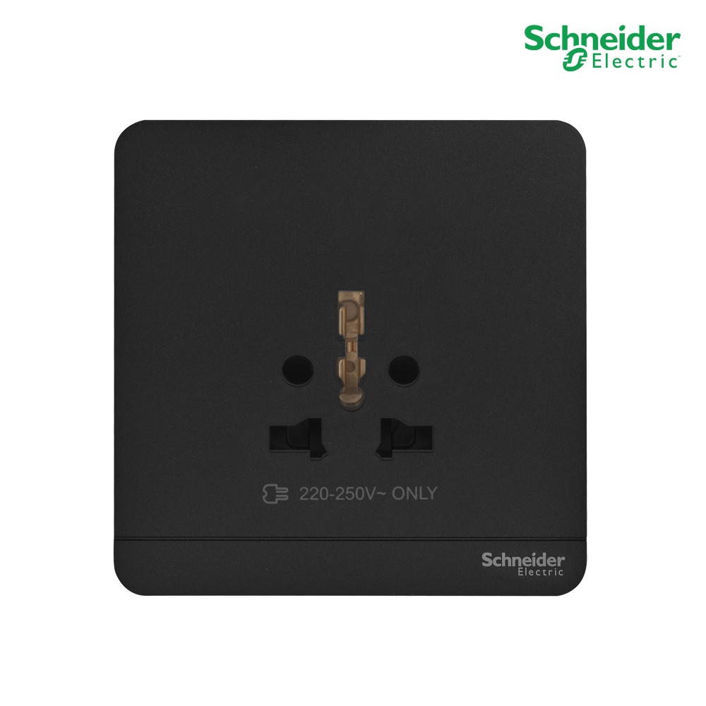 Schneider เต้ารับยูนิเวอร์แซล สีดำ 16A 250V 1G inter Socket Black ...