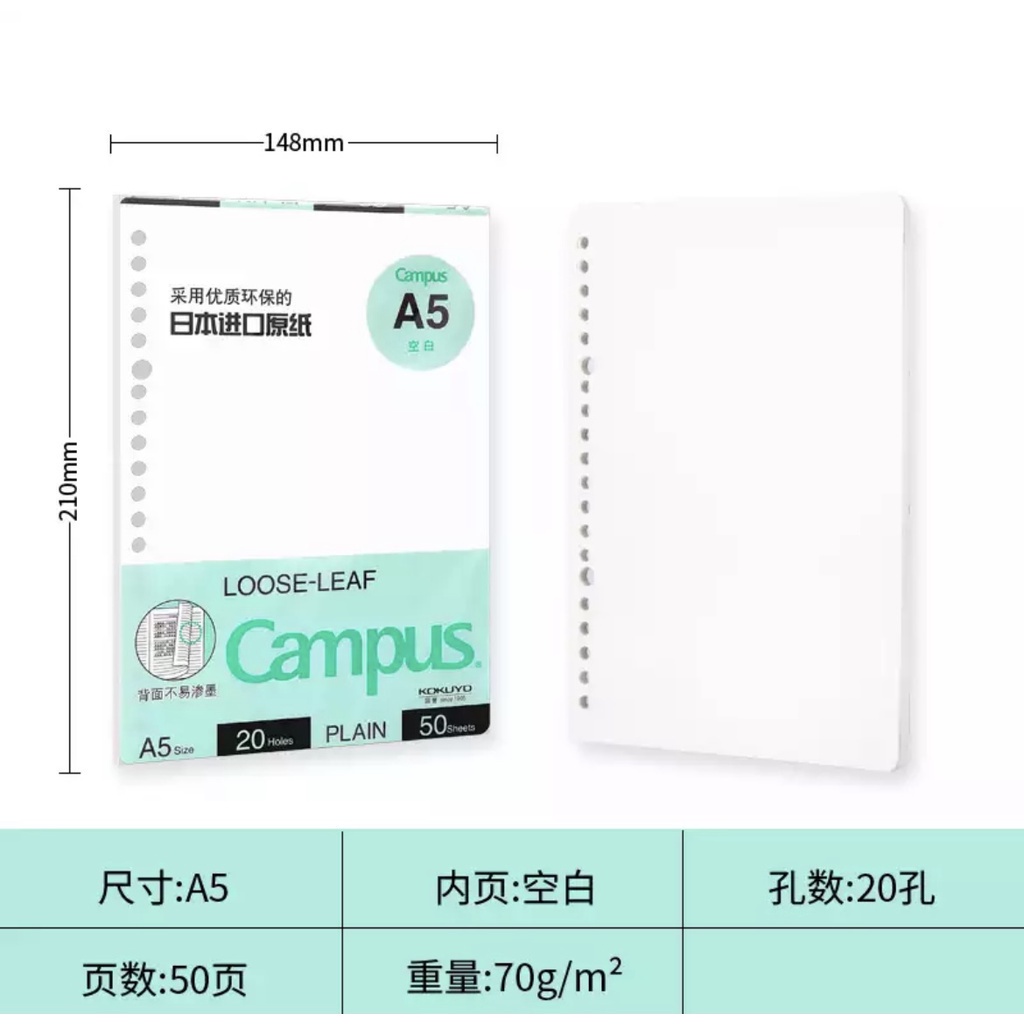 Campus กระดาษรีฟิล จากแบรนด์กระดาษอันดับ 1 ในญีปุ่น KOKUYO กระดานมีรู ...