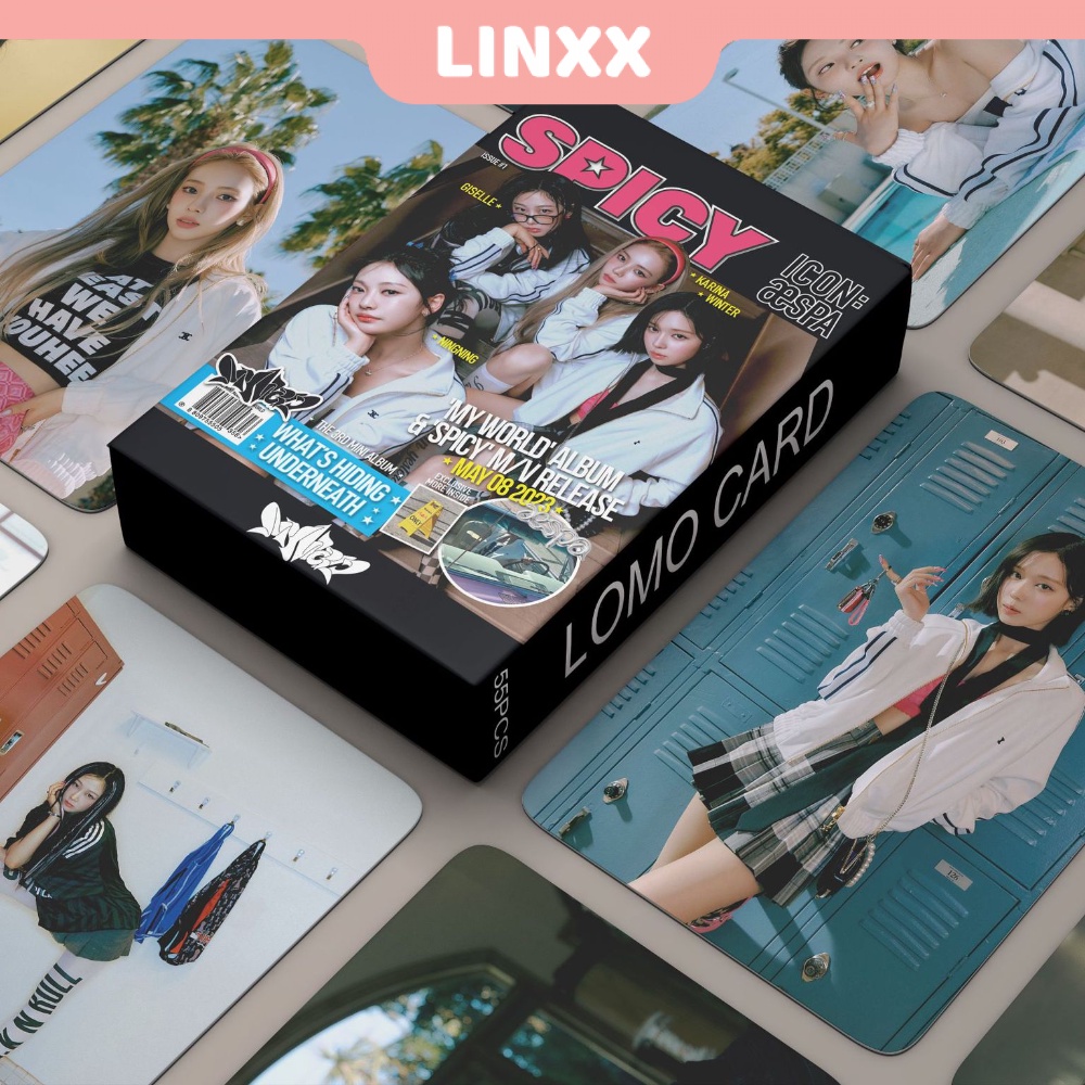 Linxx โปสการ์ดอัลบั้ม AESPA Spicy Album Lomo Card Kpop 55 ชิ้น | Shopee Thailand