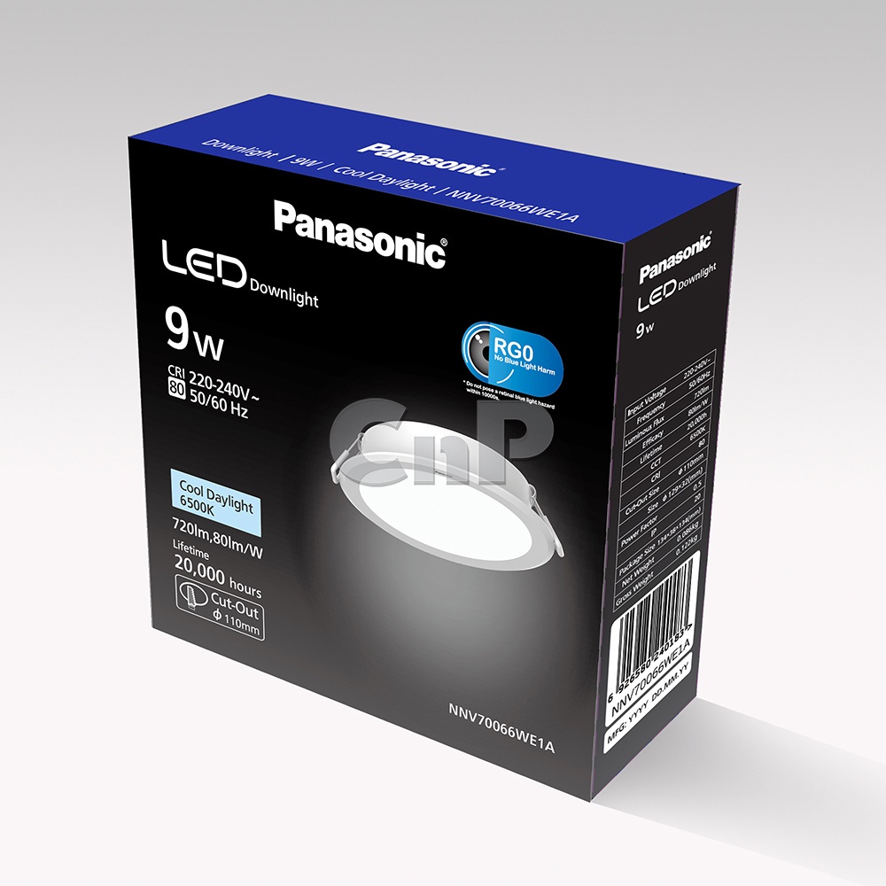 ไฟตกแต่ง Panasonic โคมไฟดาวน์ไลท์ ฝังฝ้า 129 mm Panel LED 9W พานาโซนิค รุ่น DN-2G | Shopee Thailand
