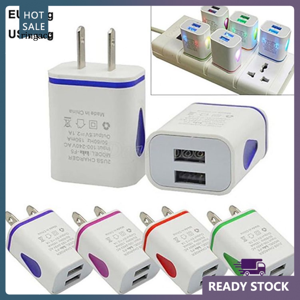 Rga อะแดปเตอร์ชาร์จไฟ 5V 2.1A Dual SUB Port แบบพกพา | Shopee Thailand