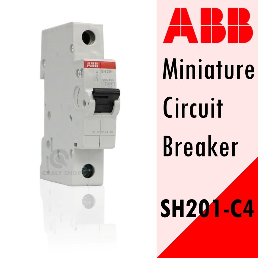 ABB SH201-C4 MINIATURE CIRCUIT BREAKERS ( MCBS ) เซอร์กิตเบรกเกอร์ 4Amp 1Pole 6kA | Shopee Thailand