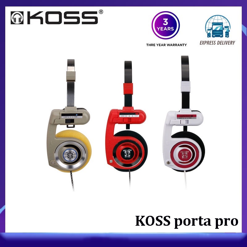 Koss porta pro Gauss PPP ชุดหูฟังซับวูฟเฟอร์ แบบมีสาย สีดํา สีฟ้า สไตล์ ...