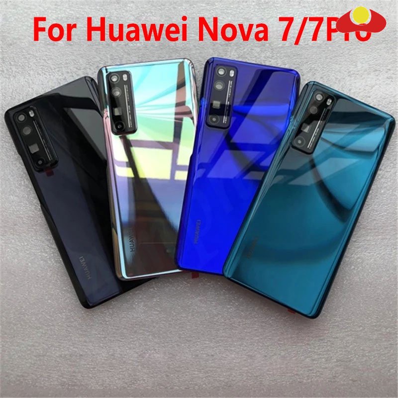 ฝาครอบแบตเตอรี่ พร้อมเลนส์กล้อง และสติกเกอร์กาว สําหรับ Huawei Nova 7 5G Nova 7Pro JEF-AN00 NX9 ...