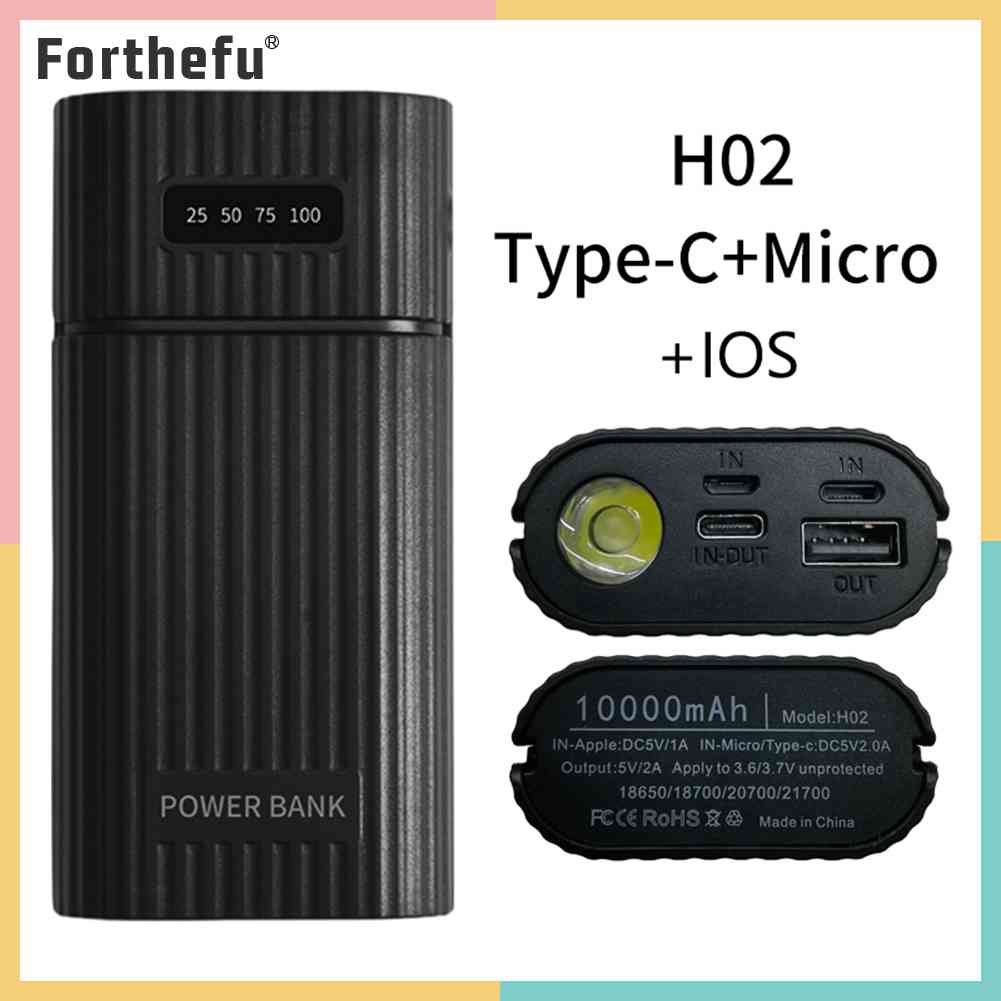 Forthefu ★ กล่องเก็บพาวเวอร์แบงค์ 18650 18700 20700 21700 พร้อมไฟฉาย LED DIY 2 ชิ้น | Shopee ...