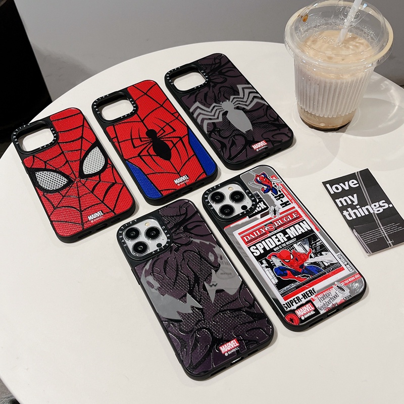 เคสโทรศัพท์มือถือแบบกระจกแข็ง ลาย Spider Man Venom CASETI สําหรับ ...