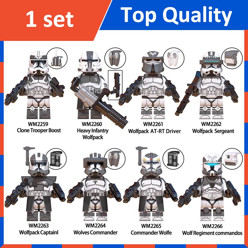 Wm6128 บล็อคตัวต่อ รูปหมาป่า อวกาศ Wars Clone Trooper Boost Wolfpack AT ...