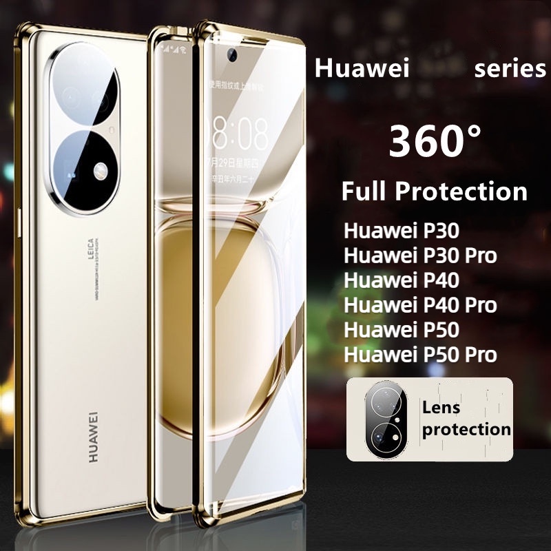 Huawei P50 Pro P50 Pro P40 P30 Pro สองด้าน กระจก ฝาพับ เคสโทรศัพท์ ...