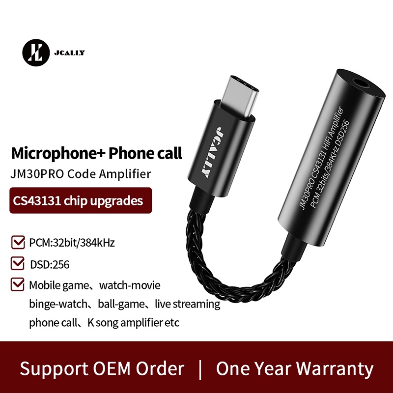 Jcally JM30 PRO เสียงดิจิตอล DAC อะแดปเตอร ์ สายเคเบิล TYPEC ถึง 3.5 อะ ...