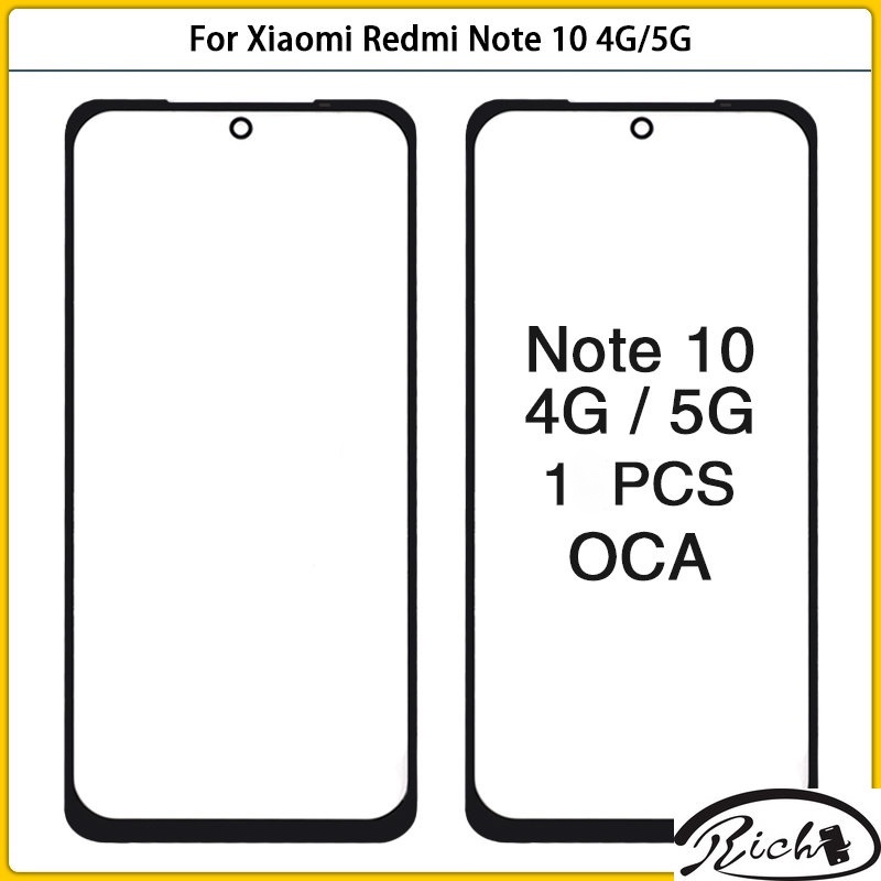 ฝาครอบเลนส์กระจกหน้าจอสัมผัส LCD OCA แบบเปลี่ยน สําหรับ Xiaomi Redmi Note 10 4G 5G Note10 ...