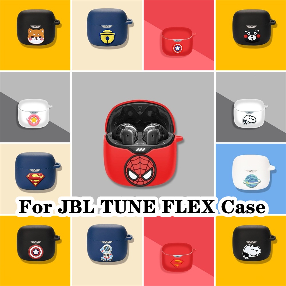 พร้อมส่ง! เคสหูฟัง แบบนิ่ม ลายการ์ตูน สีพื้น สําหรับ JBL TUNE FLEX ...