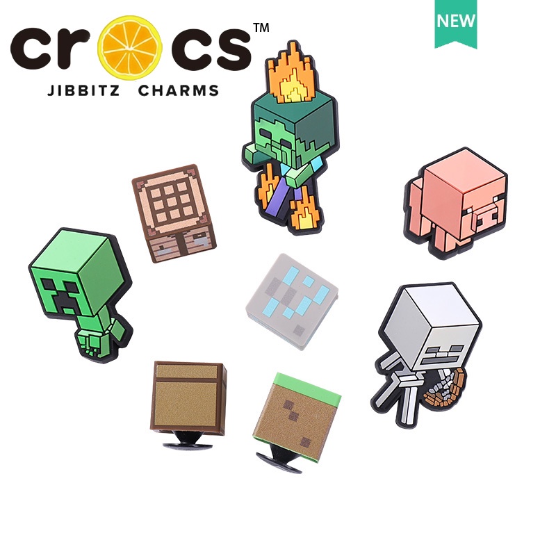 jibbitz crocs แท้ Minecraft 3D มายคราฟท์ เสน่ห์รองเท้า crocs | Shopee ...