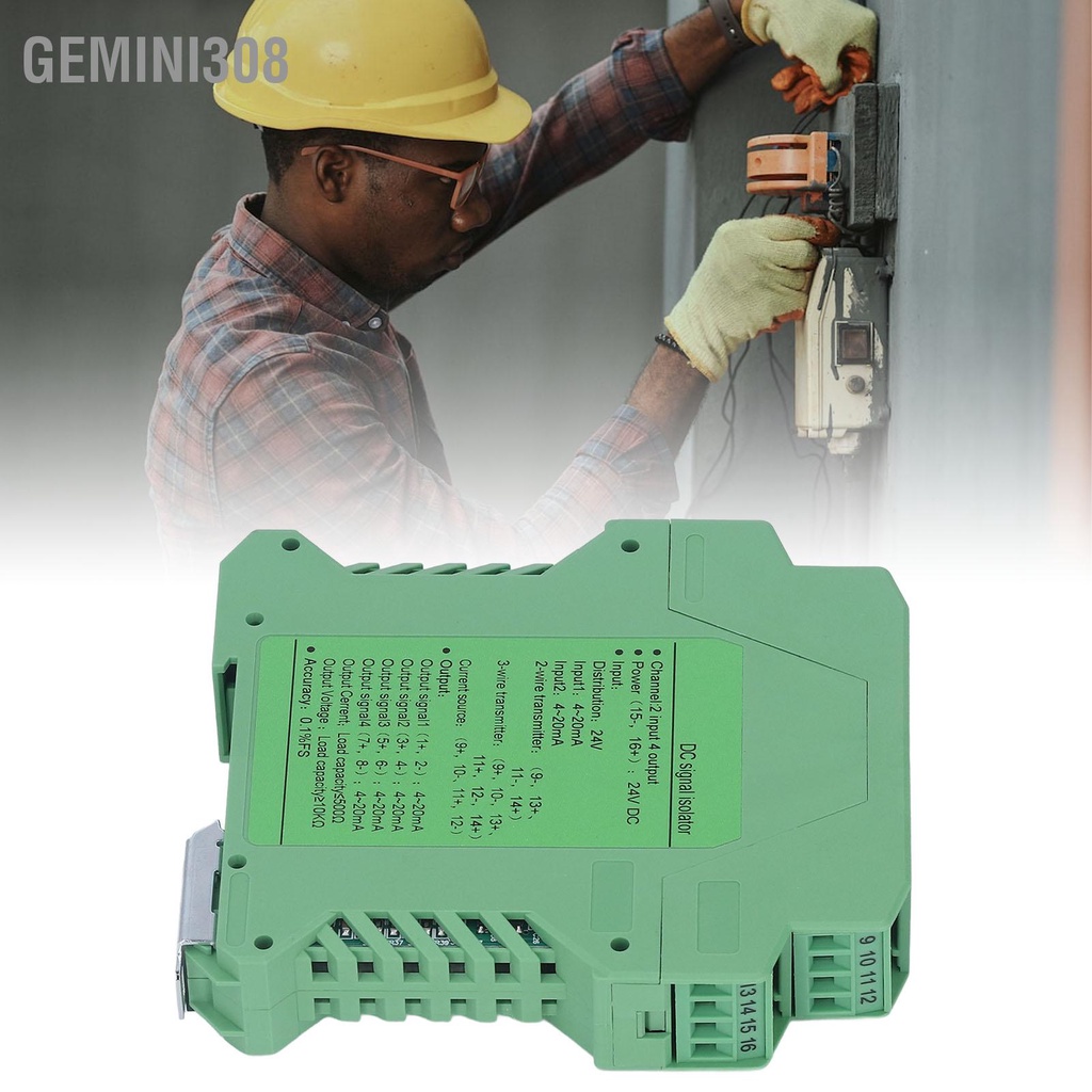 Gemini308 24V DC Signal Isolator 2 in 4 Out Direct Current Conditioner ทรานสมิตเตอร์ PLC การตรวจ ...