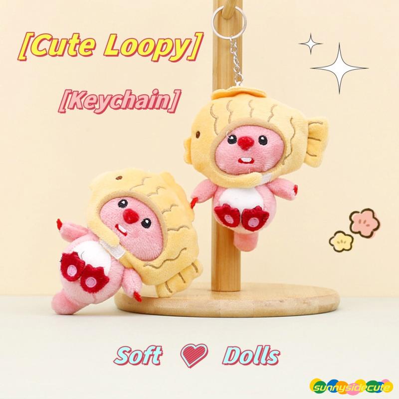 พวงกุญแจ จี้ตุ๊กตายัดไส้ Beaver Loopy น่ารัก สีแดง ของเล่นยอดนิยม ...