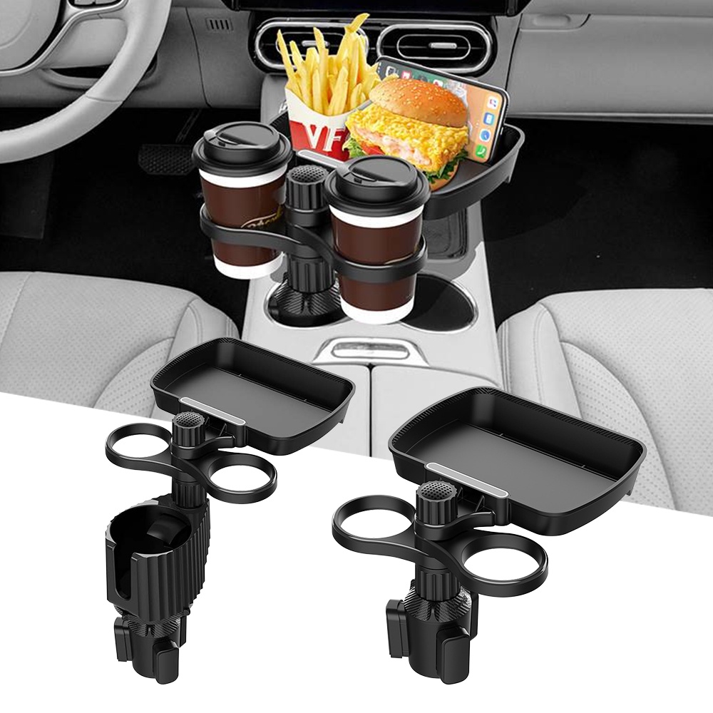 Car Cup Holder Tray with Swivel Base 360 Degree Adjustable Car Cup ...