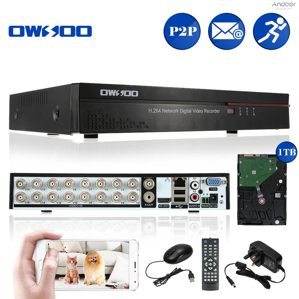 Owsoo เครื่องบันทึกวิดีโอดิจิทัล 16CH ช่อง Full CIF H.264 HDMI P2P DVR ...