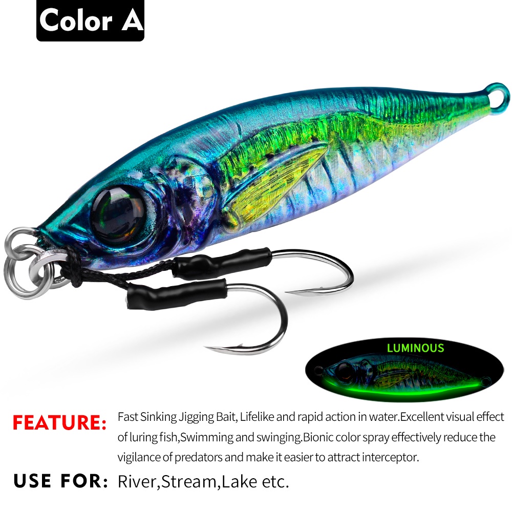 Proberos 1pc Luya Jig Jigging เหยื่อ 12 ซม./200g โลหะ Jigging Lure ...