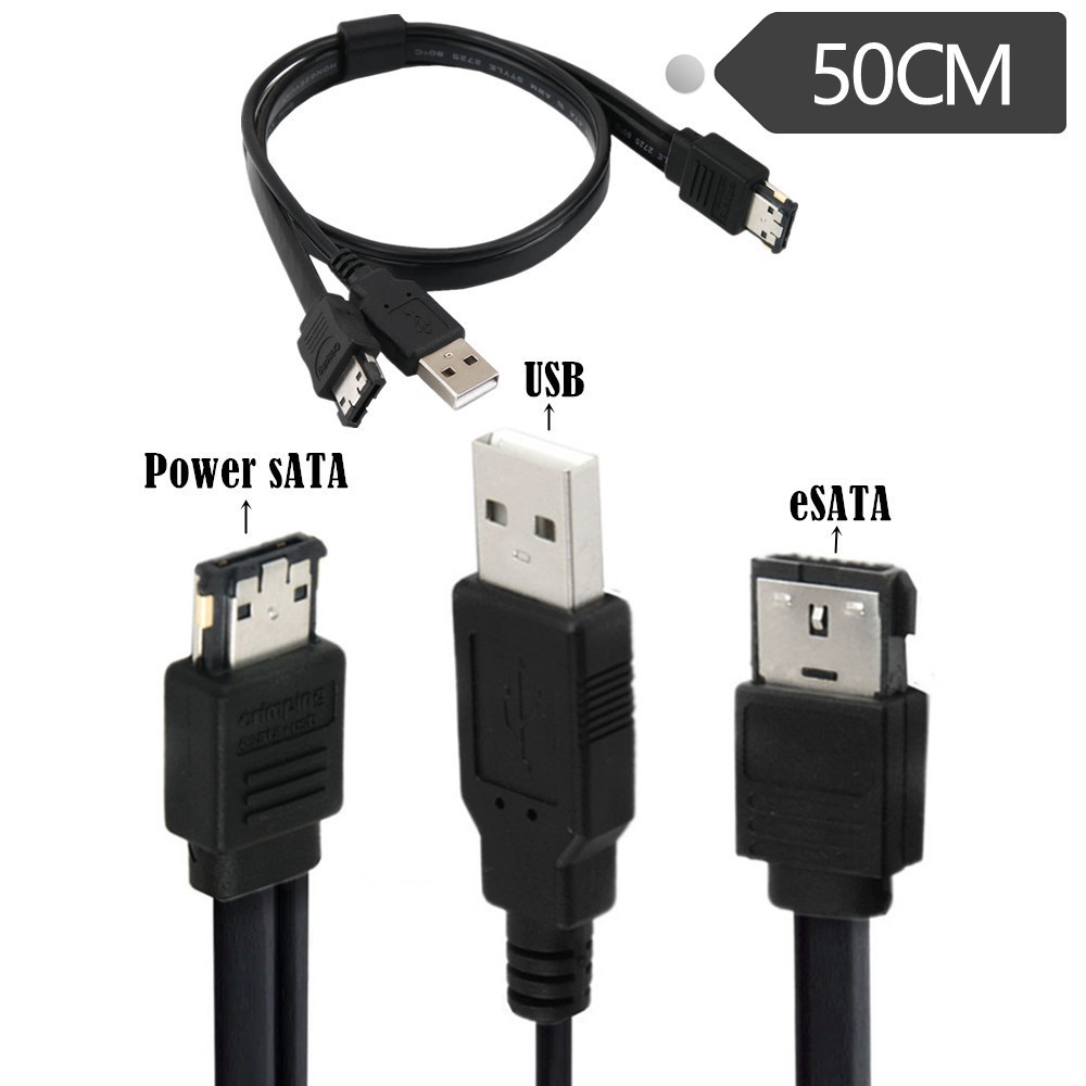 อะแดปเตอร์สายเคเบิ้ล Usb+eSATA Male to Power eSATA Male 0.5 เมตร COMBO ...