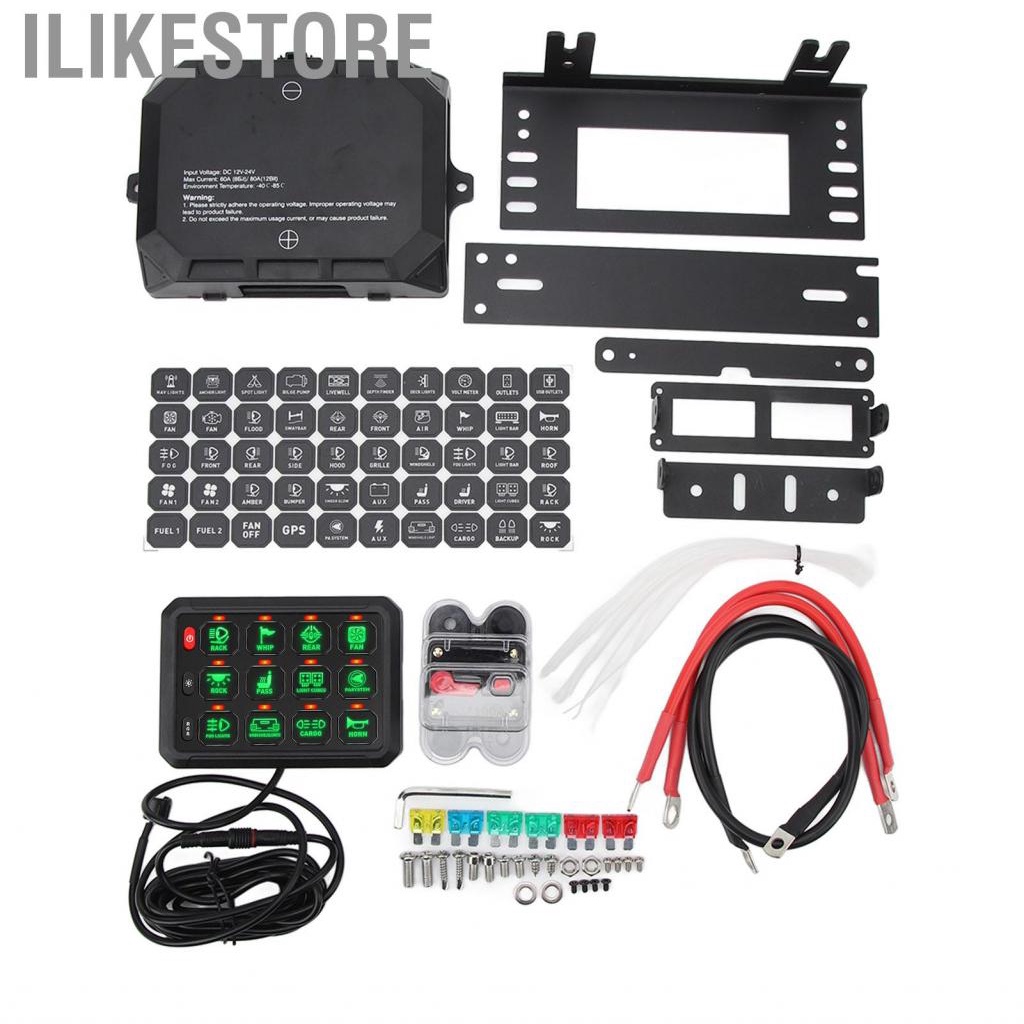 Ilikestore 12 Gang Switch Panel 12V to 24V IP65 RGB Color Universal for ...