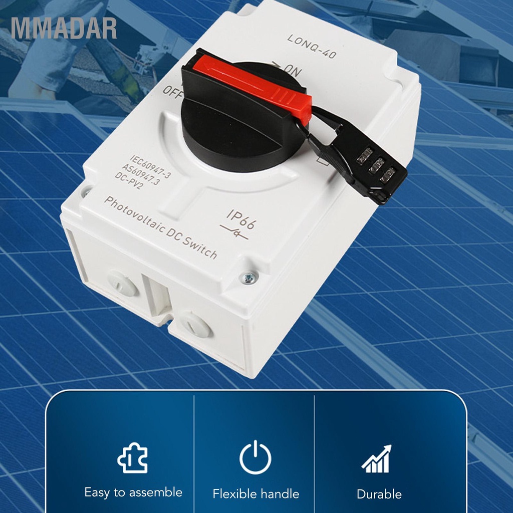 MMADAR PV Solar Disconnect Switch IP66 กันน้ำ DC สำหรับ RV เรือ DC1000V 32A 4P | Shopee Thailand