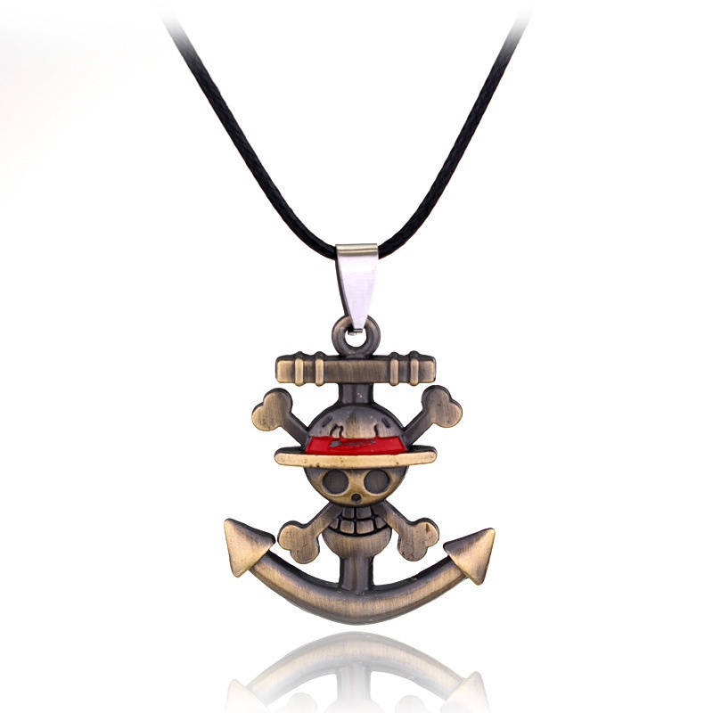 Luffy Mariner Law Male Anime One Piece Pendant Necklace Chain Skull ...