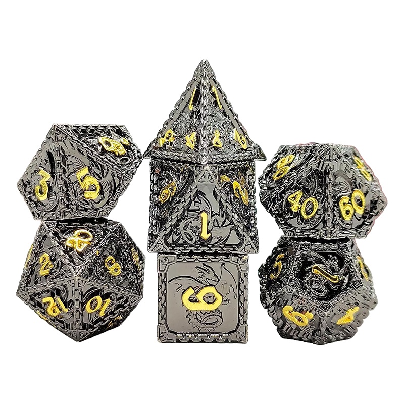 Dnd ลูกเต๋าโลหะ ทรงหลายเหลี่ยม D&D สําหรับเกม Dungeon and Dragon MTG ...
