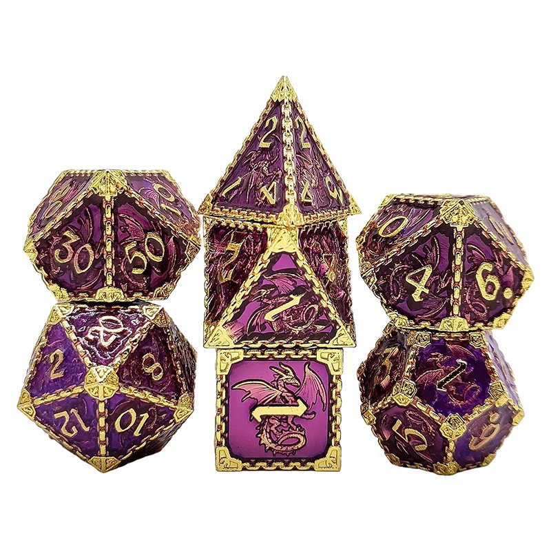 Dnd ลูกเต๋าโลหะ ทรงหลายเหลี่ยม D&D สําหรับเกม Dungeon and Dragon MTG ...