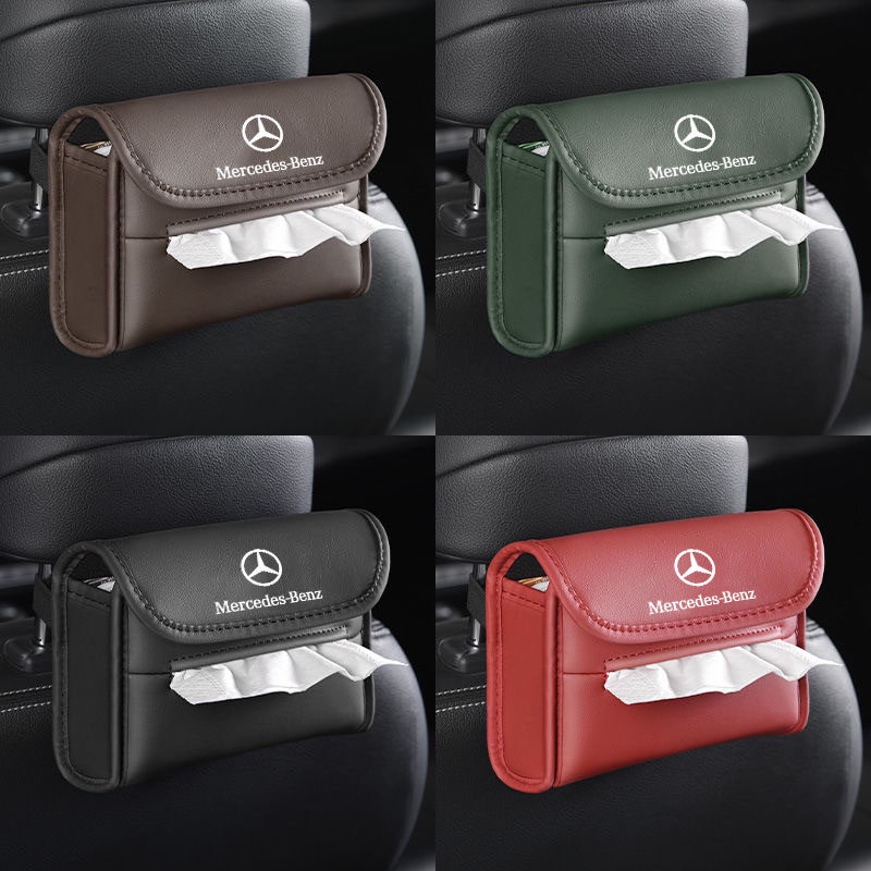 กล่องทิชชู่ หนัง PU สําหรับรถยนต์ Mercedes Benz W202 AMG W203 G63 C ...